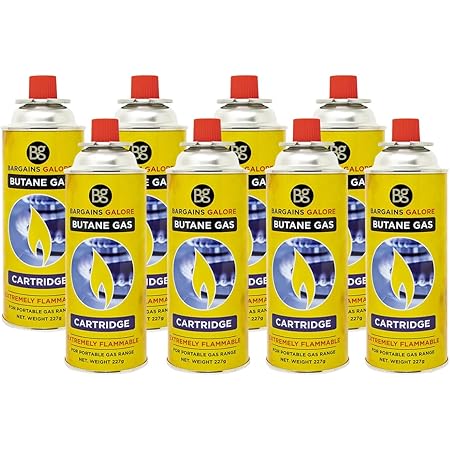 8 Butane Gas Bottles - Canisters Portable Cooker Chef BBQ Cylinders ...