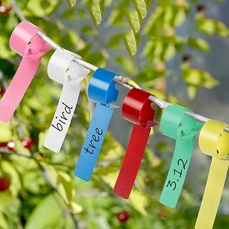 Amazon.com: Mziart 120Pcs 6 Colors Plastic Plant Labels Wrap Around ...