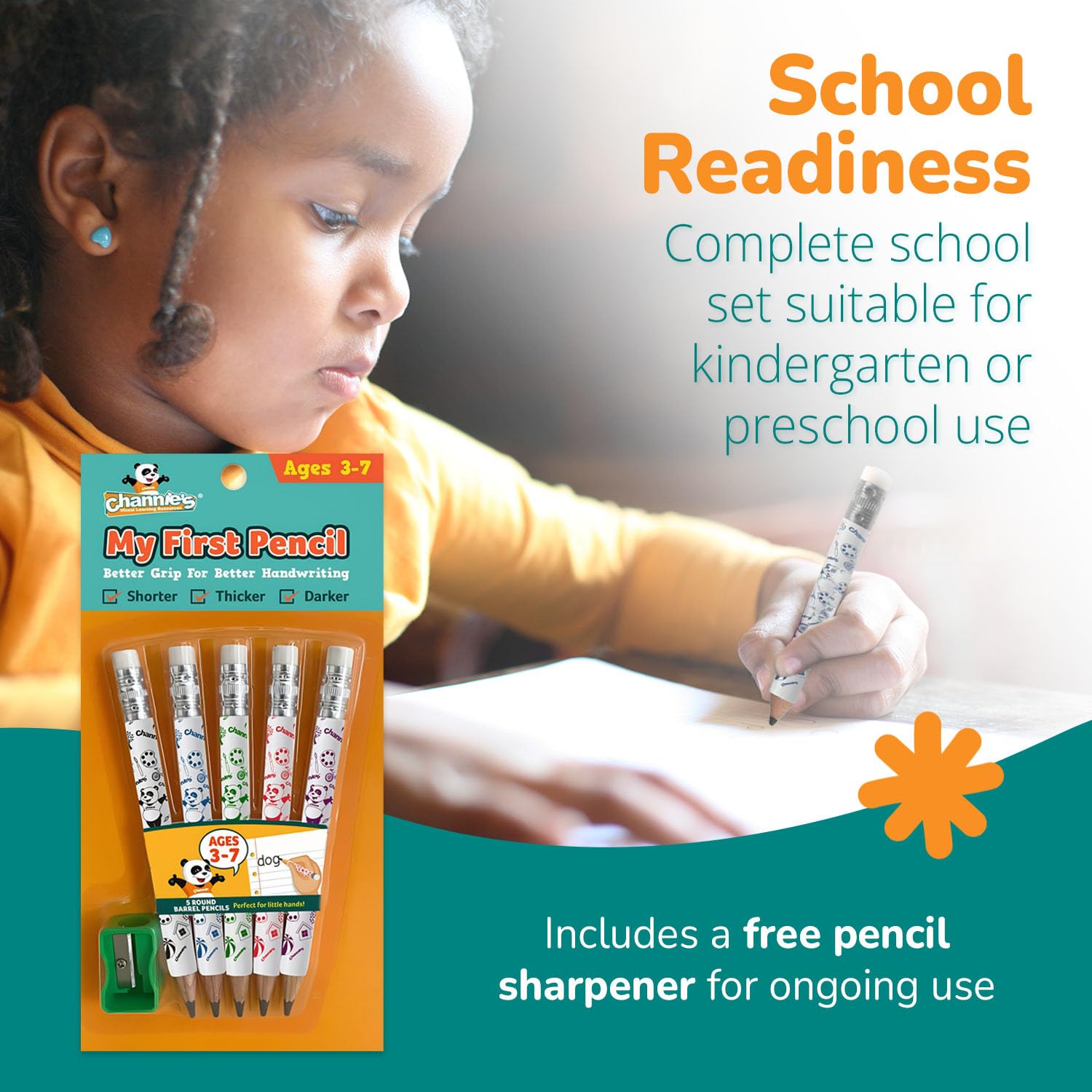 Snapklik.com : Channies My First Pencil, Easy-to-Hold Jumbo Pencils For ...