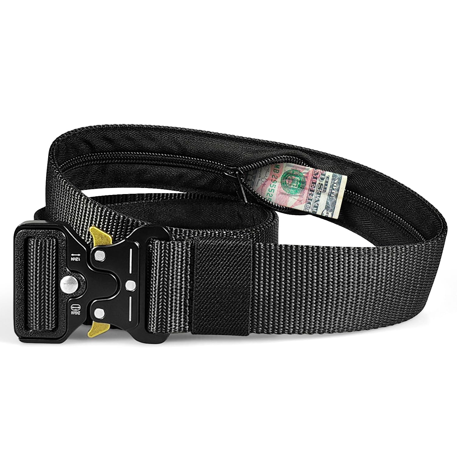 Amazon.com: Tactical Belts for Men Black - Money Belt for Travel for ...