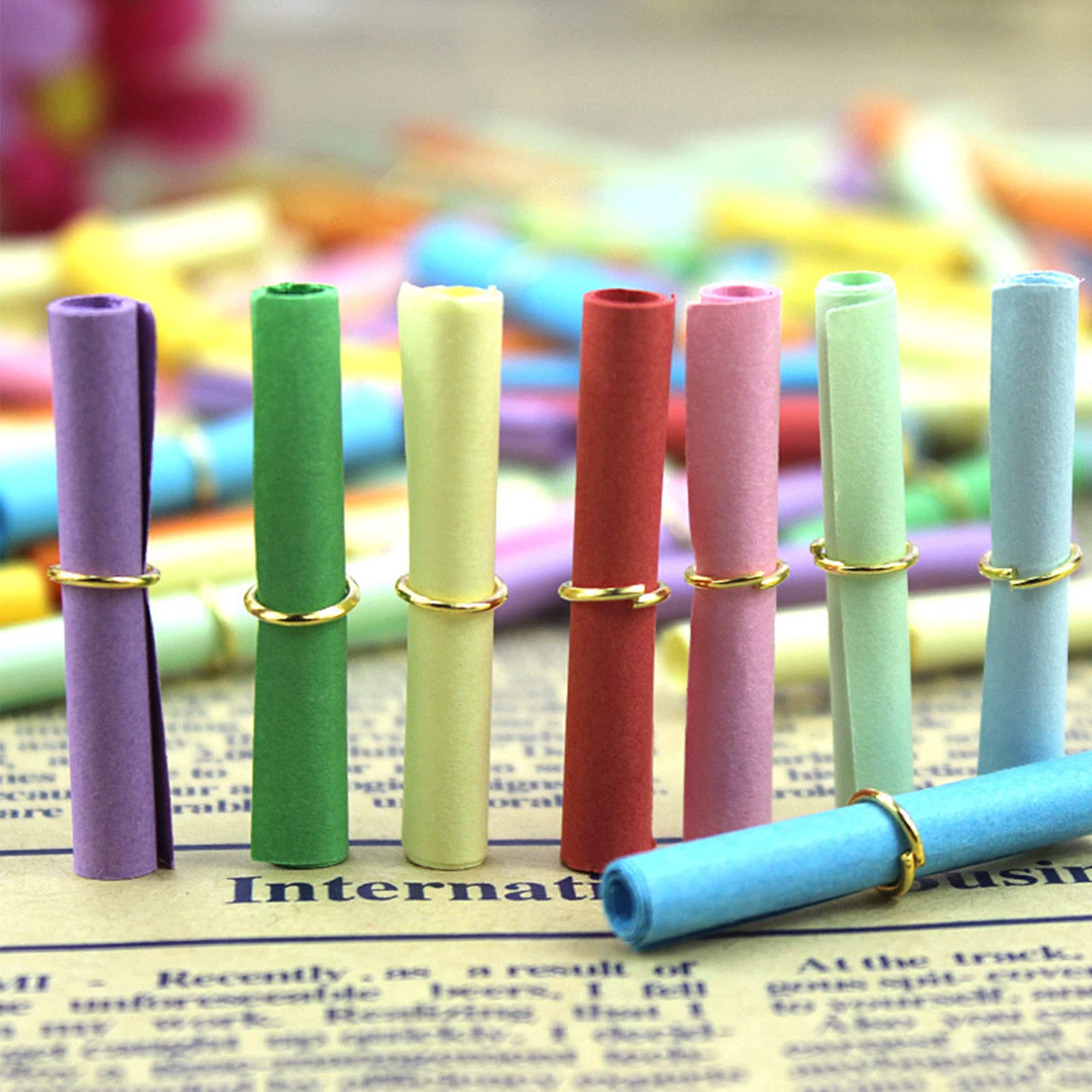 Mini Scroll Paper For Gifts 200Pcs Mixed Color Message Scrolls - Tiny ...