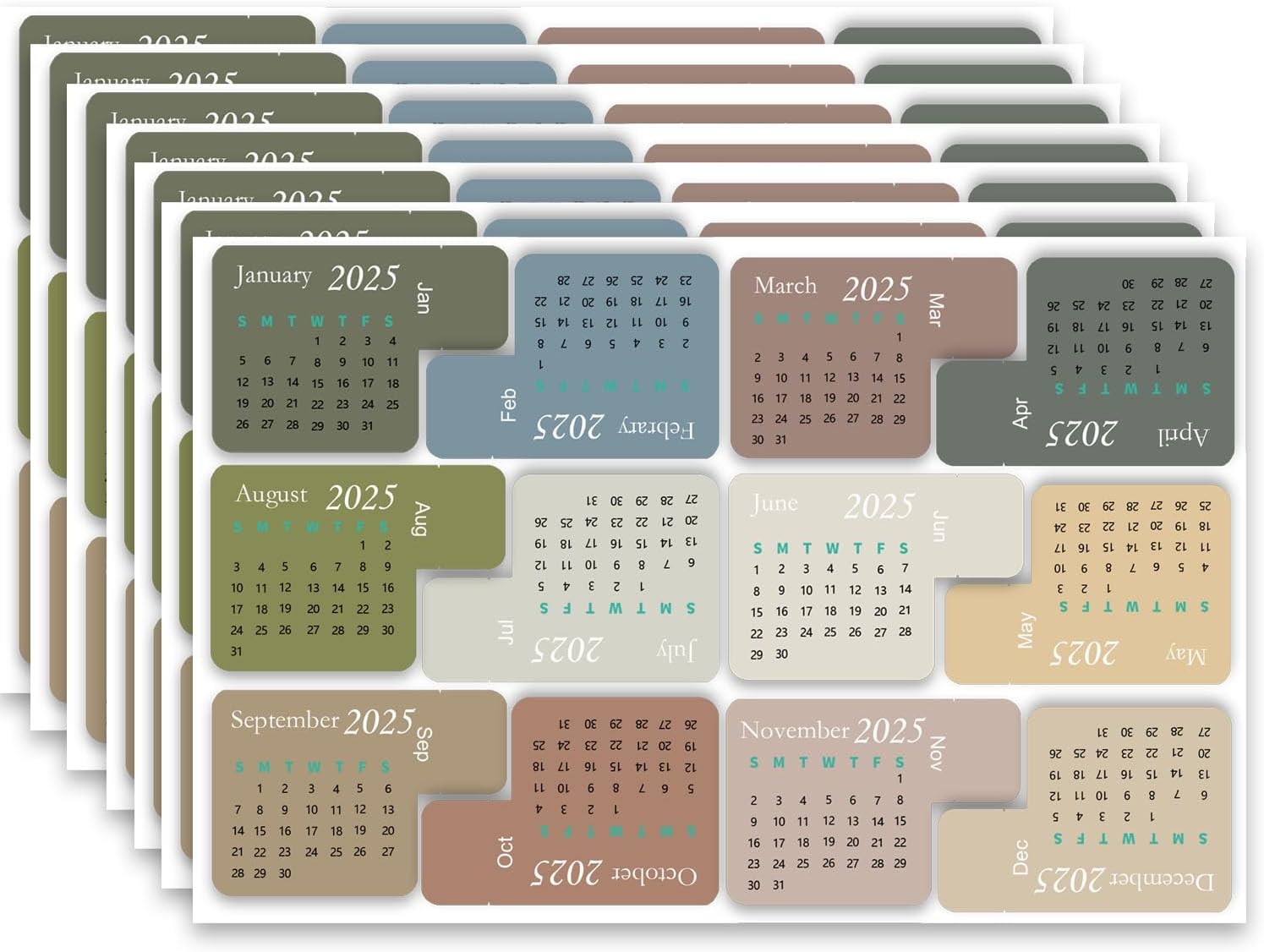 Amazon.com: 2025 Calendar Stickers Planner Stickers 2025 12 Sheets ...