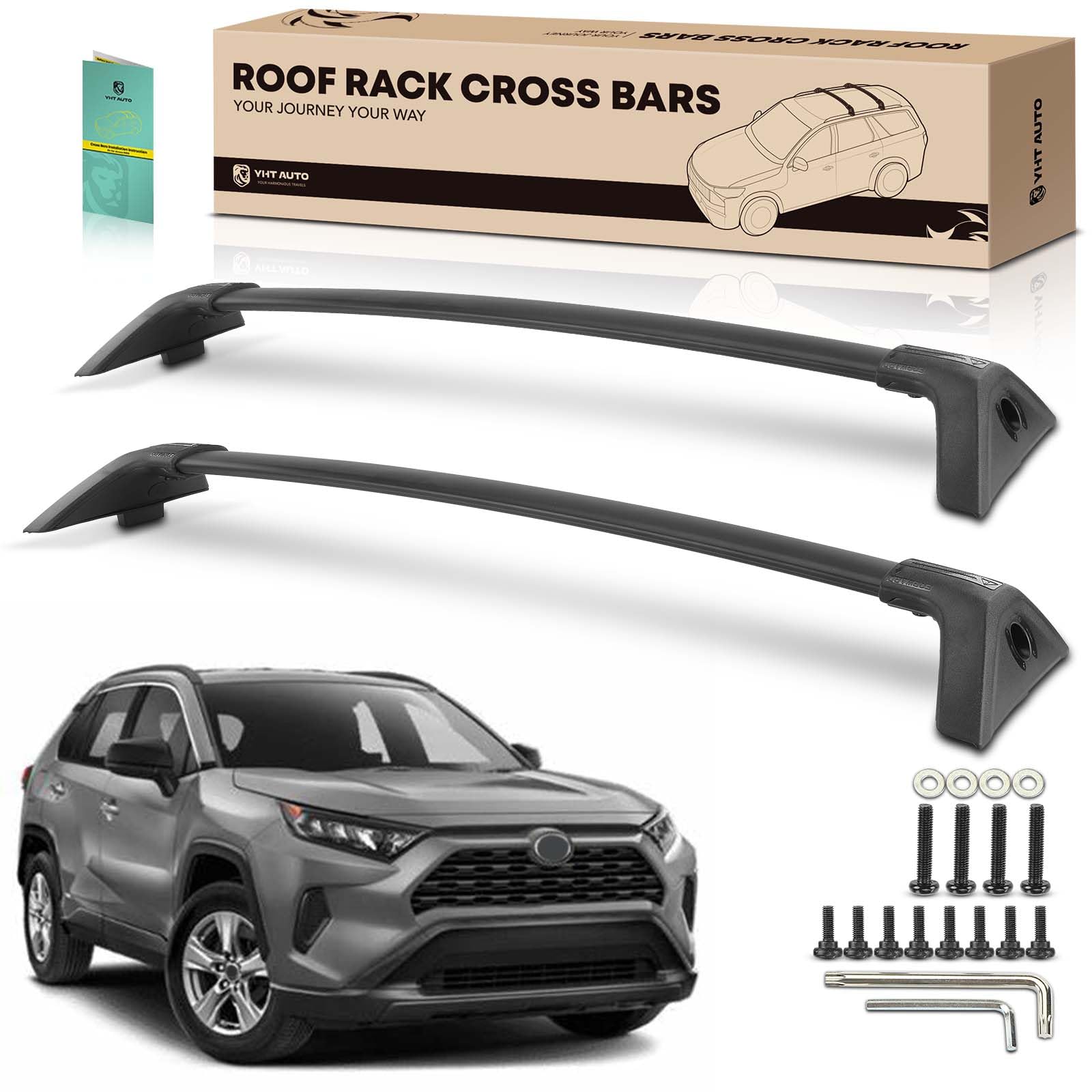 YHTAUTO Roof Rack Cross Bars w/Hardware Fit for Toyota RAV4 2019-2023 ...