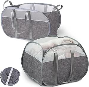 Vikarland Collapsible Laundry Baskets(2 Set) Durable Pop Up Hampers ...