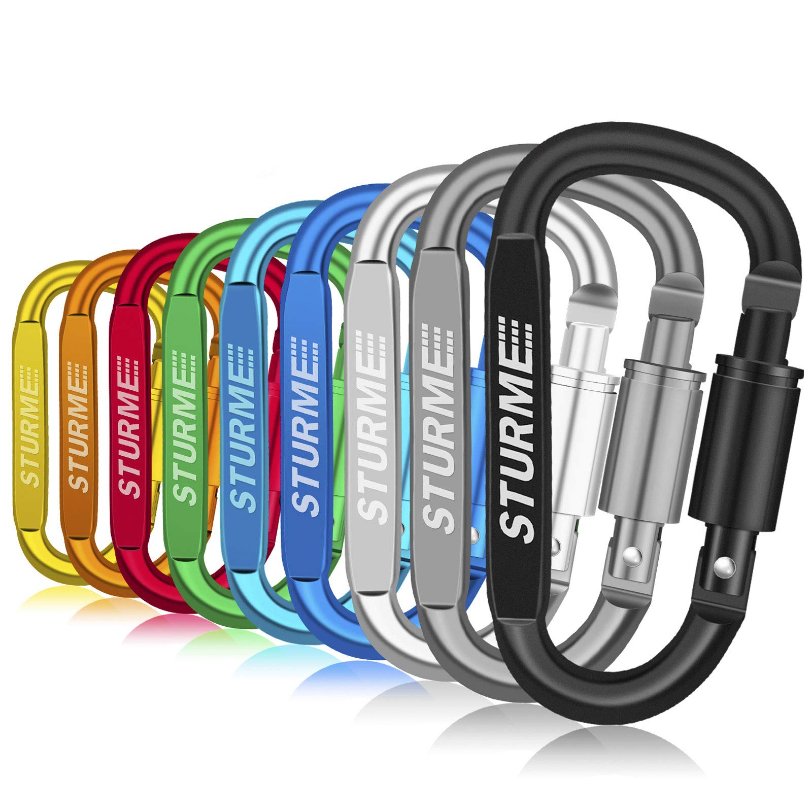 Amazon.com: STURME Carabiner Clip Aluminum D-Ring Locking Durable ...