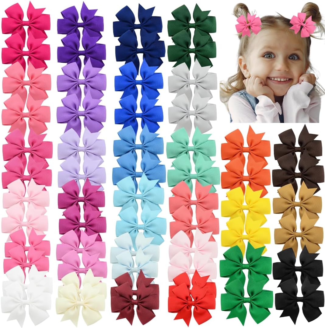 Amazon.com: Hair Clips for Girls - 42PCS Fully Lined Hair Bows ...