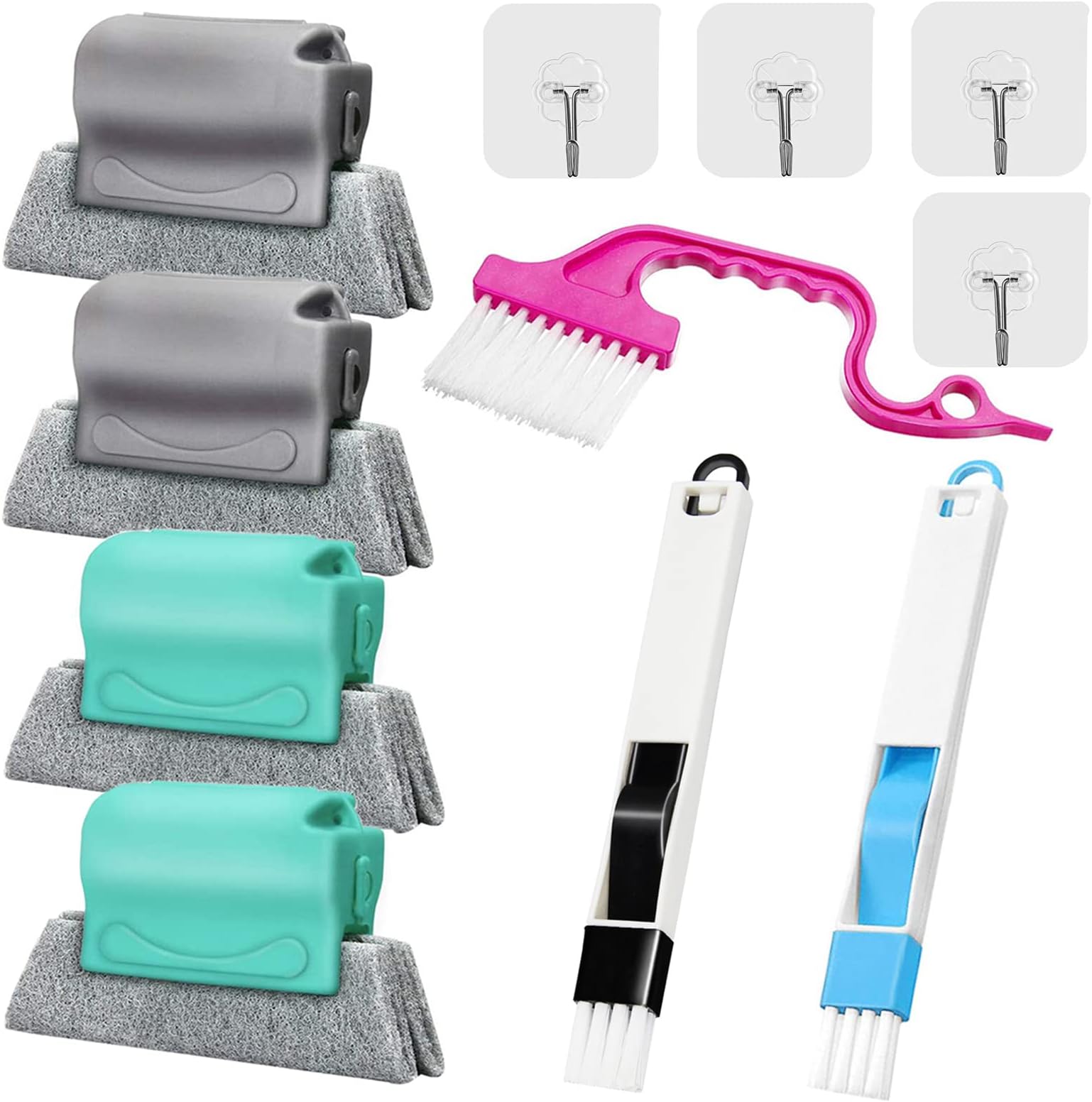 11Pcs Magic Window Cleaning Brush, Multifunctional Hand-held Crevice ...