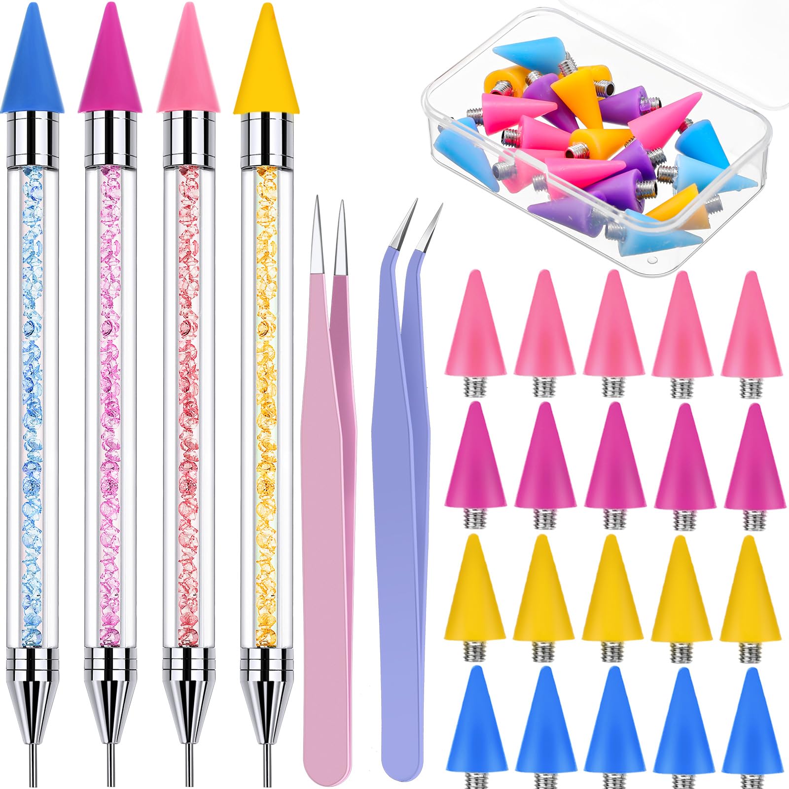 Amazon.com: Tatuo 4 Pcs Dual-ended Rhinestone Picker Tool Handle ...