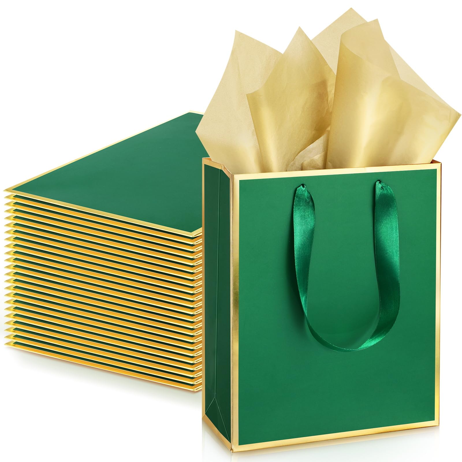 Amazon.com: Yeaqee 24 Pack Metallic Paper Gift Bags with Handle and ...