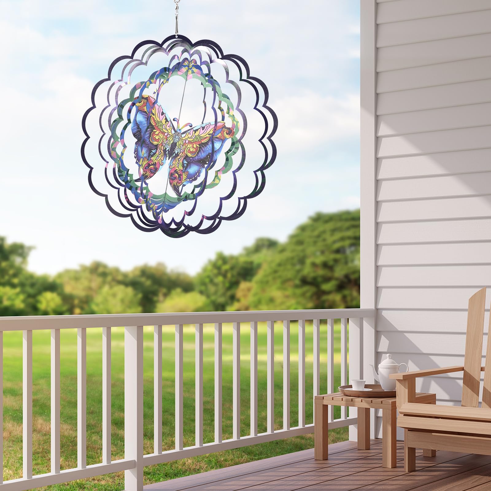 Snapklik.com : Butterfly Hanging Wind Spinners Outdoor,Metal Wind ...