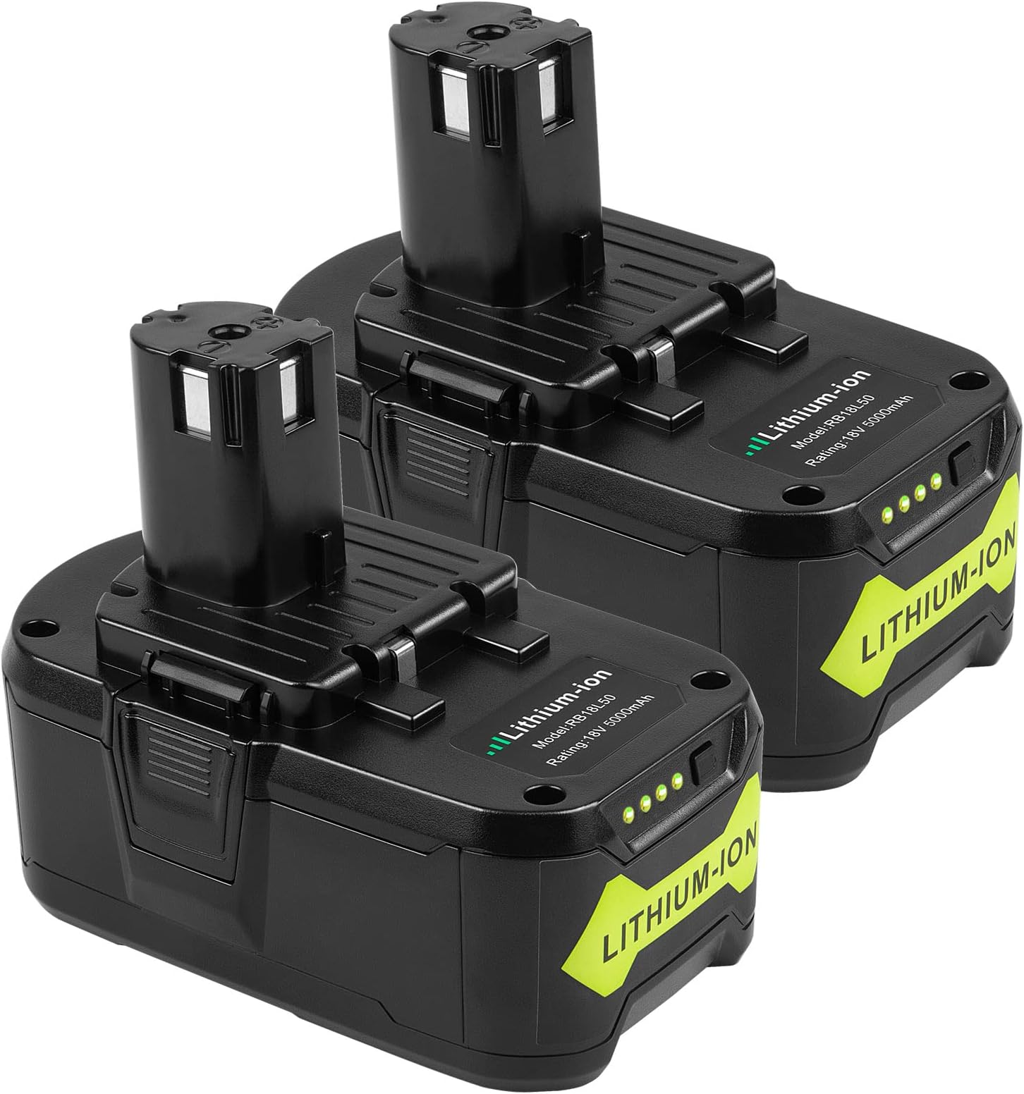 2 Pack 5.0Ah 18V Replacement Battery for Ryobi One+ Cordless Tool ...