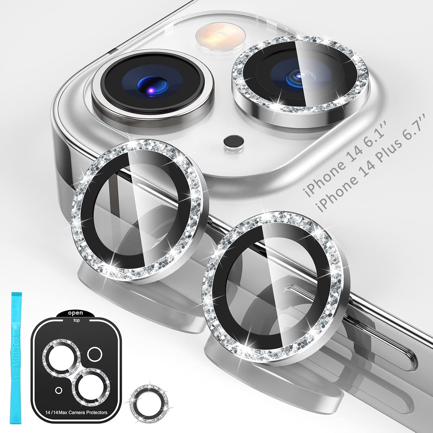 Amazon.com: Tensea [2+1PCS for iPhone 14/ iPhone 14 Plus Camera Lens ...