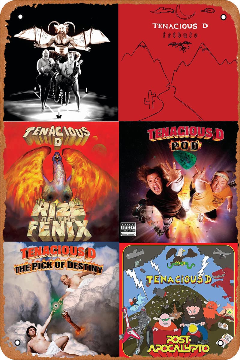 Amazon.com: Clilsiatm Tenacious D Poster Band Tin Sign Vintage Metal ...