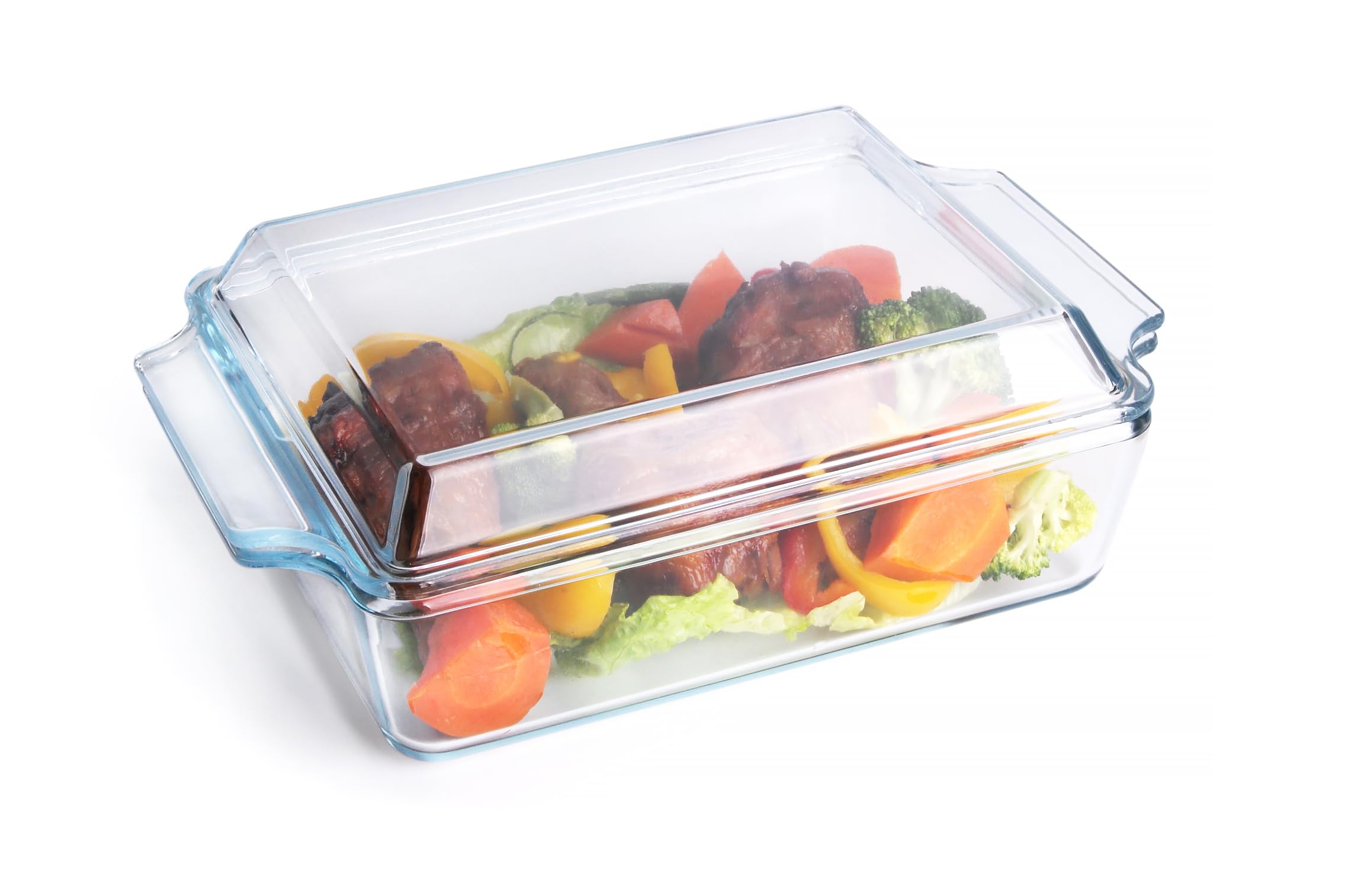 Amazon.com: Rectangular Tempered Glass Casserole Dish, Tempered Glass ...
