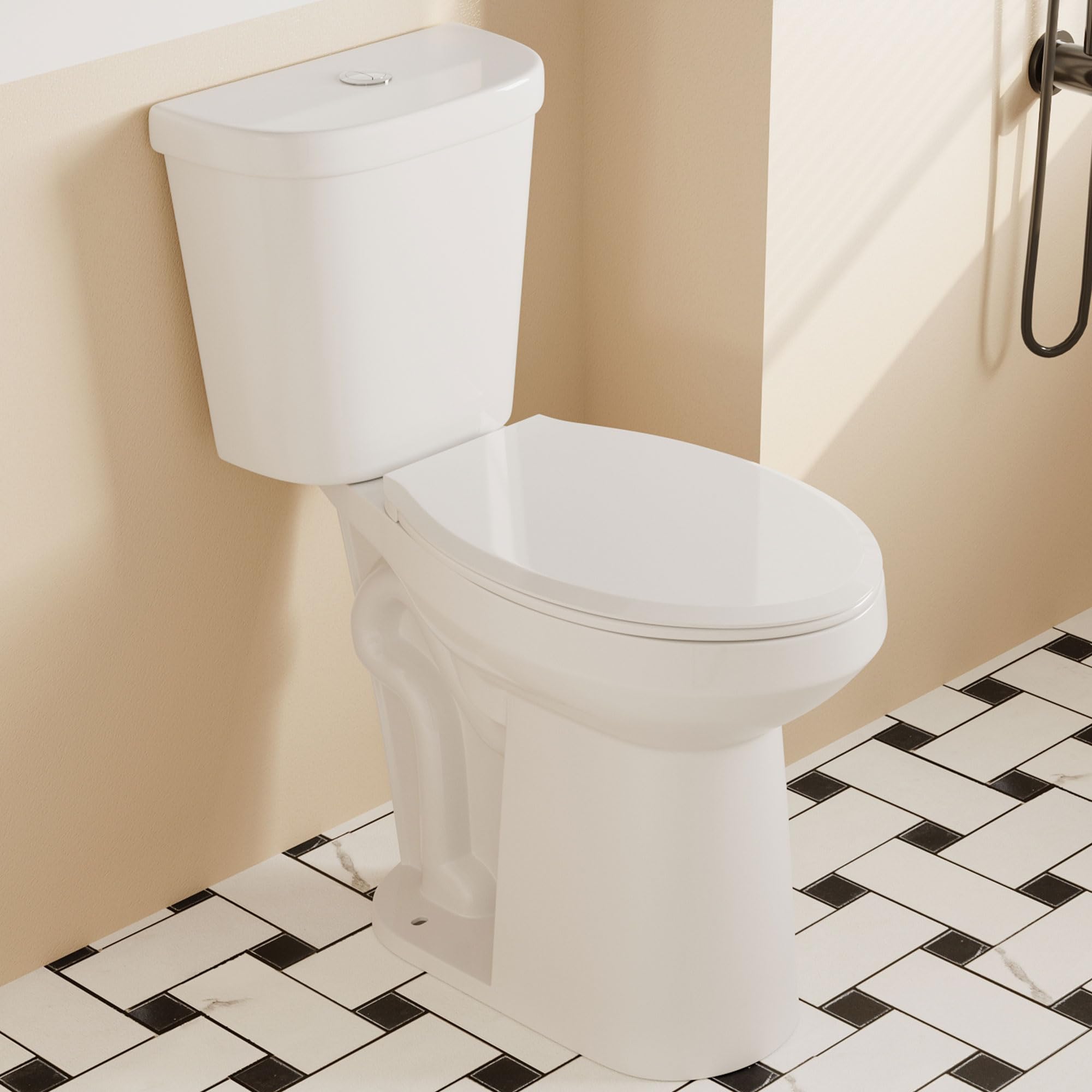 DeerValley 21 inch Extra Tall Toilets for Seniors, Two-Piece Toilets ...