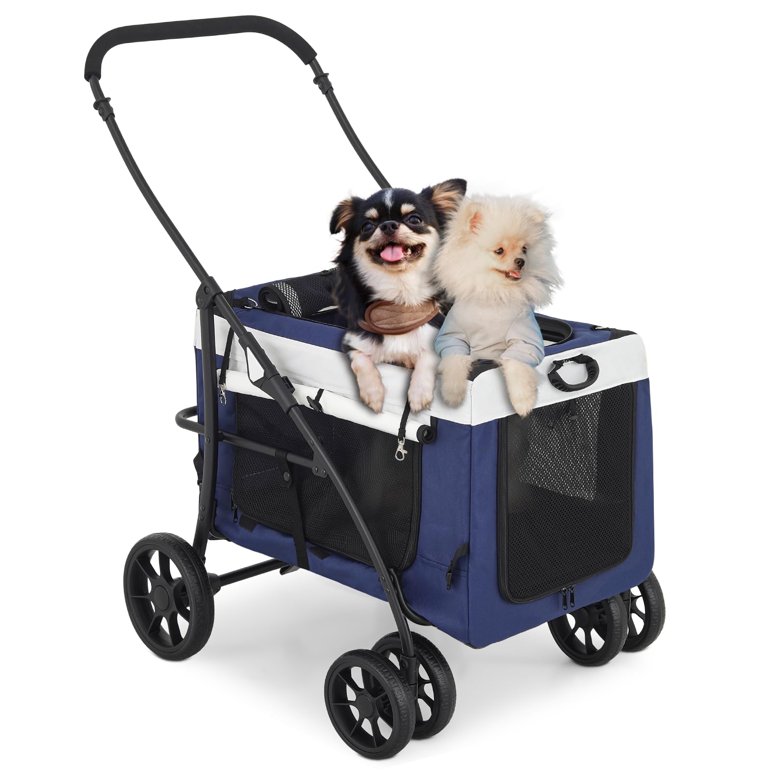 Amazon.com: MoNiBloom Dog Cat Stroller for Dogs Cats, 4 Wheels Pet ...