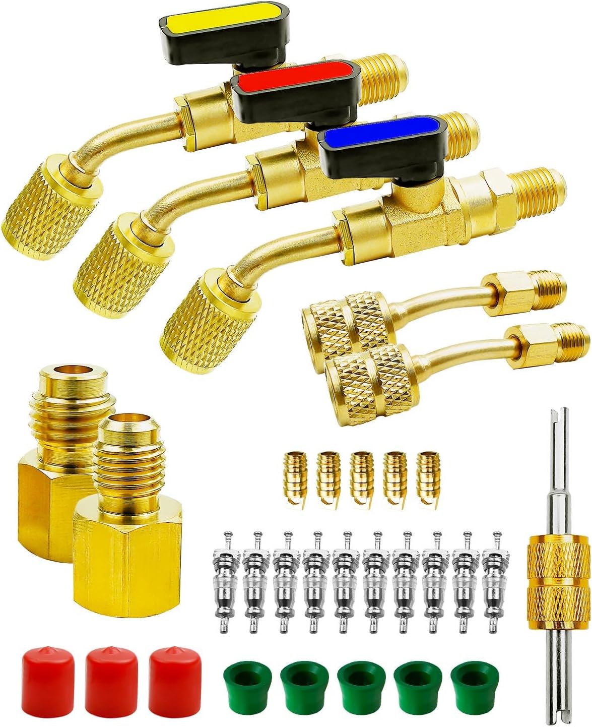 Amazon.com: Air Conditioner Refrigerant Angled Compact Ball Valve for ...