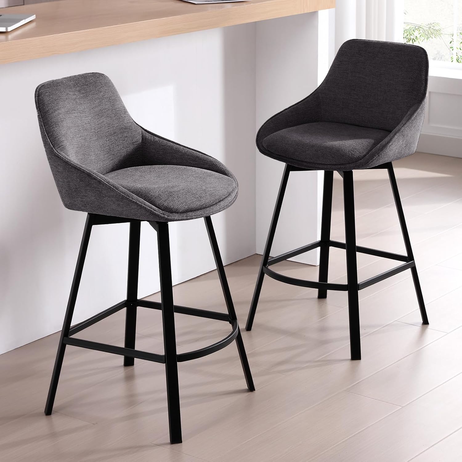 Amazon.com: Zesthouse Swivel Bar Stools Set of 2, Modern Counter Height ...