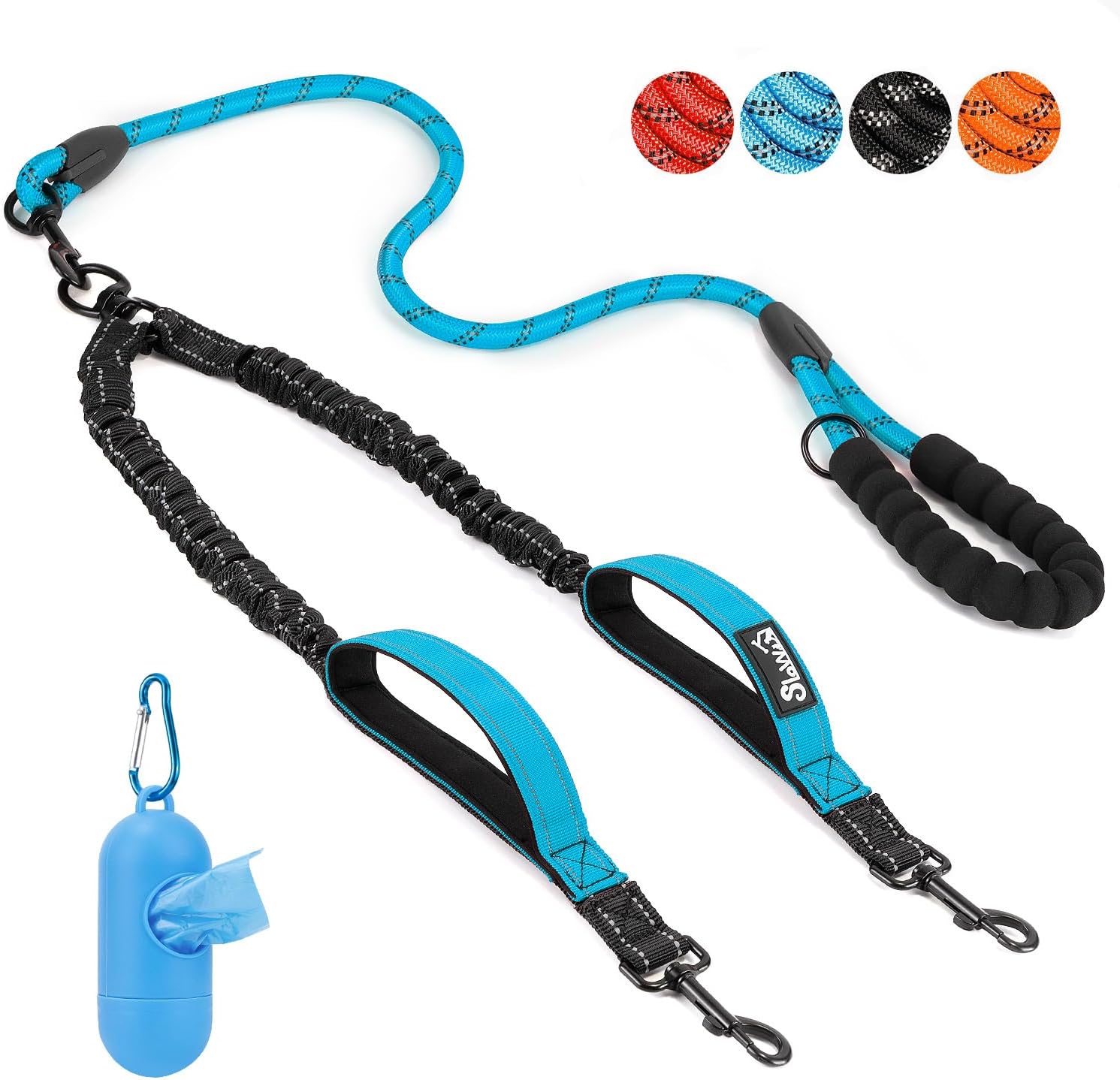 KOOLTAIL Dual Retractable Dog Lead - Heavy Duty Double Headed 16 ft ...