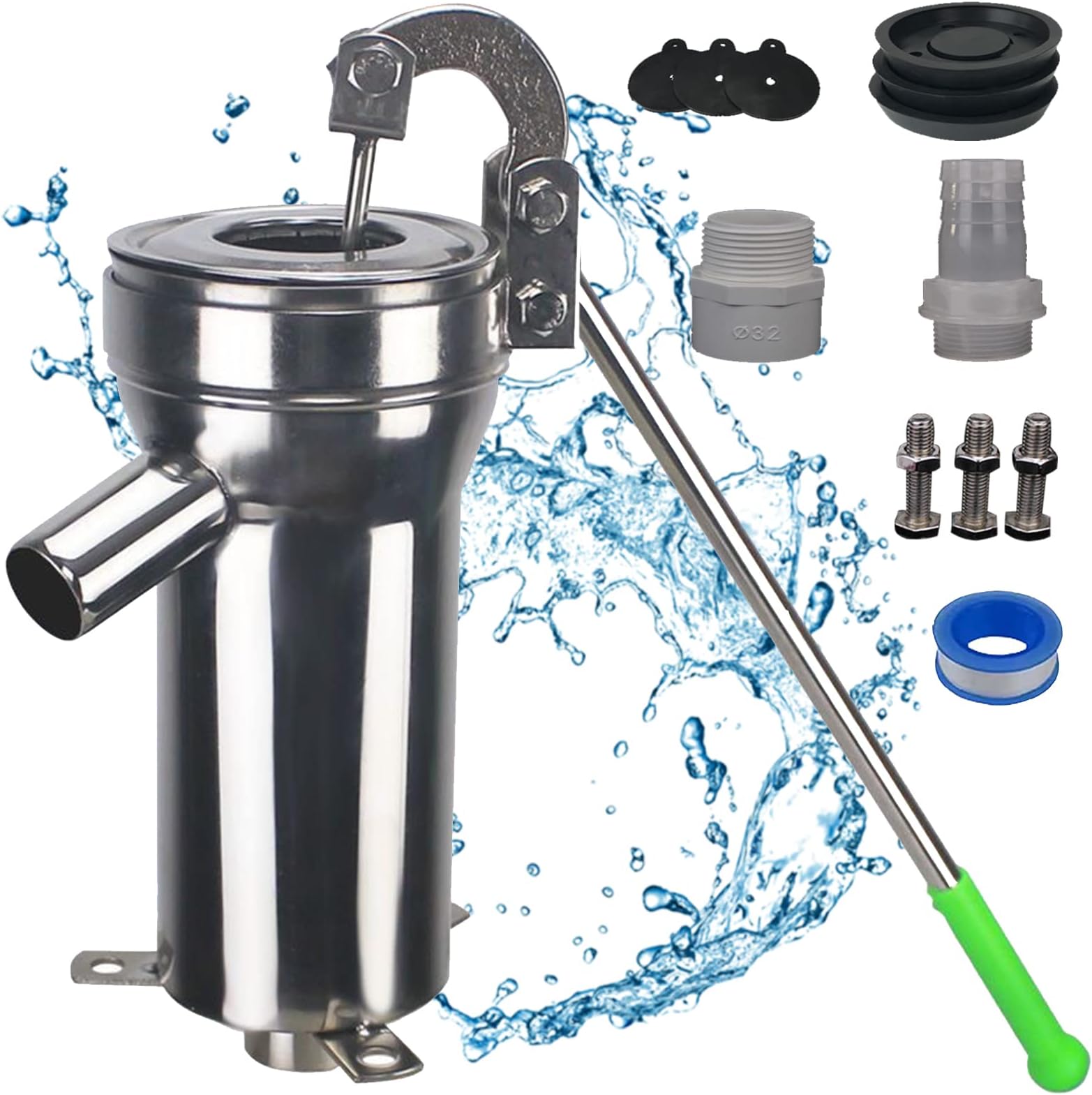 Deep Well Water pump 32mm Handheld Press Pump Hand Well Pump Stainless ...