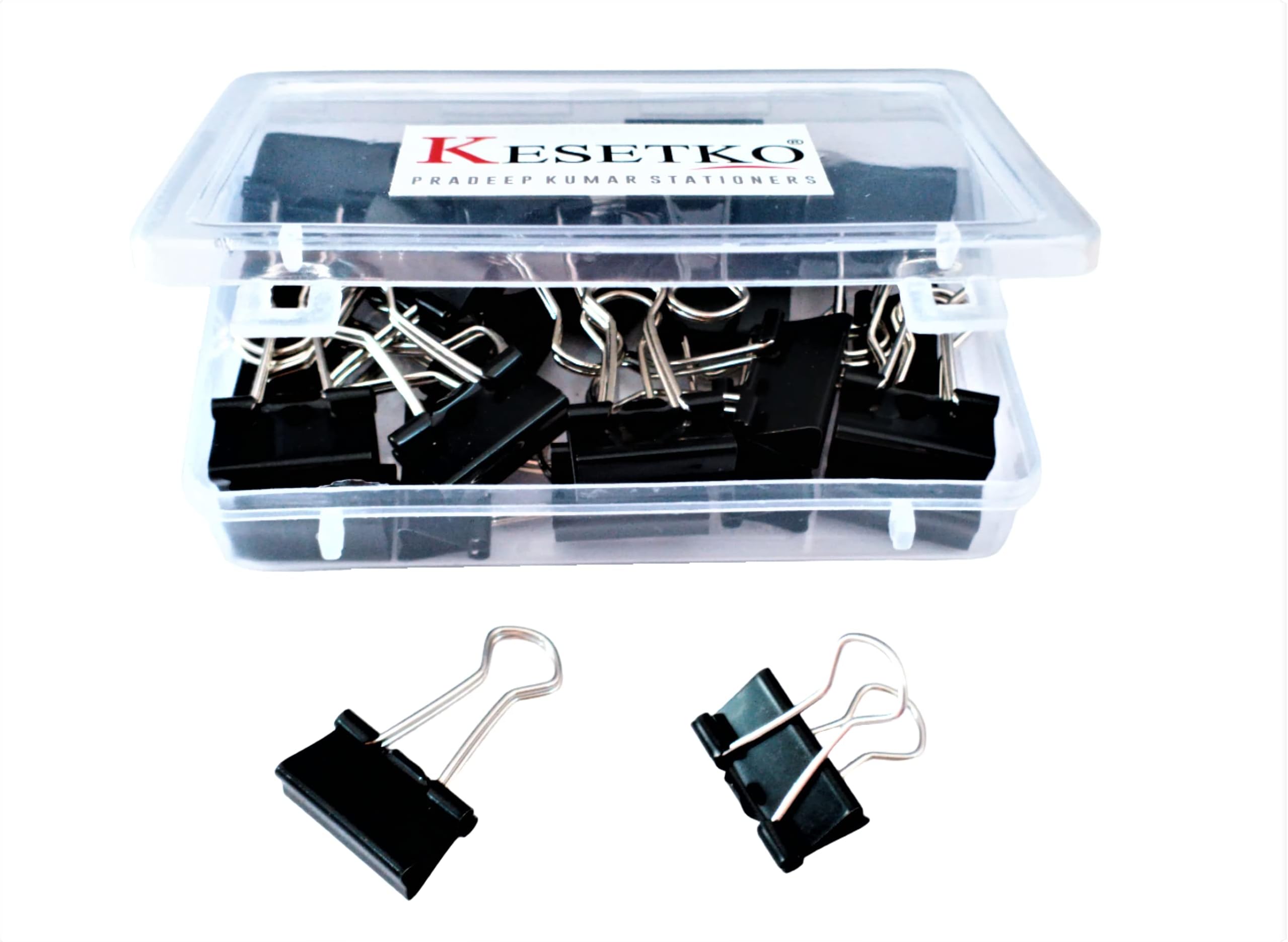 KESETKO Metal Paper Binder Clips, Small Size 19mm Wide Each Paper Clips ...