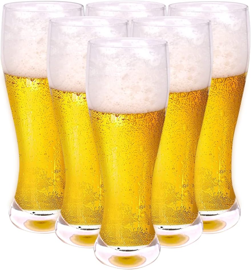 Amazon.com | CUCUMI 16oz Beer Glasses Set of 6, Pint and Pilsner ...
