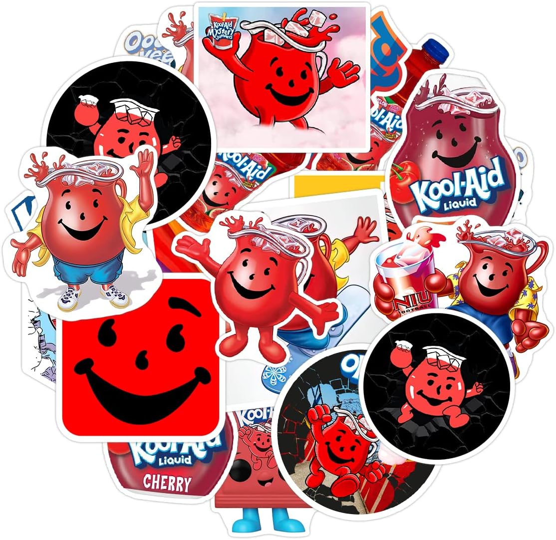 Amazon.com: Stickers Pack 20 Pcs Kool Vinyl Aid Waterproof Colorful ...