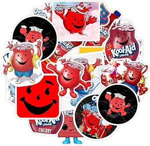 Amazon.com: Stickers Pack 20 Pcs Kool Vinyl Aid Waterproof Colorful ...