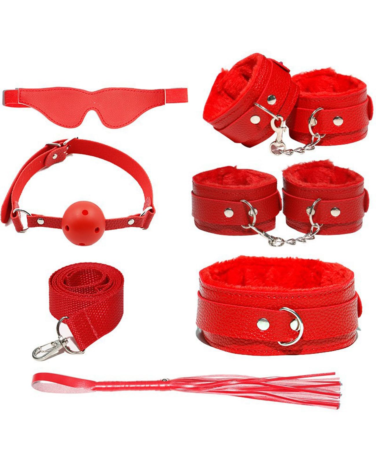 6 Pcs Bondage Kit,Bed Restraint BDSM Neck to Wrist Bondage Restraints ...
