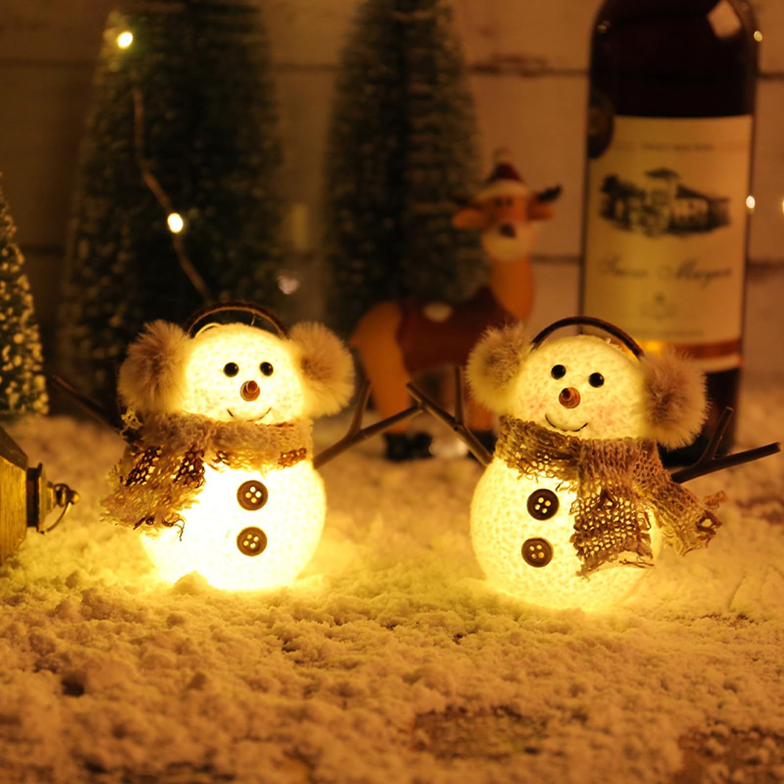 Amazon.com : 6Pcs Lighted Snowman Christmas Table Decorations, Small ...