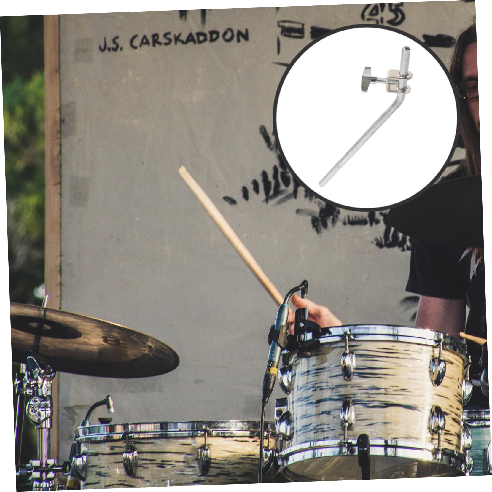 Snapklik.com : Cowbell Stand Cowbell Extension Rod Metal Cowbell ...