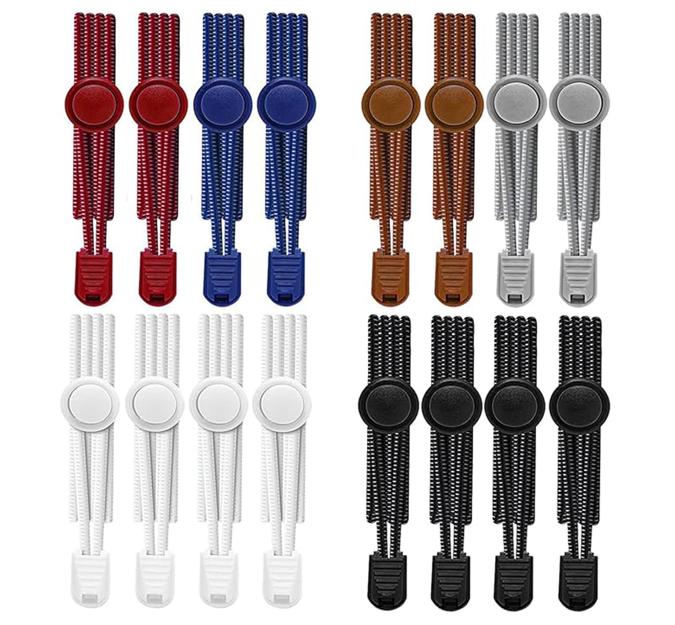 8 Pairs Elastic Shoe Laces, BetterJonny No Tie Shoelaces Elastic ...