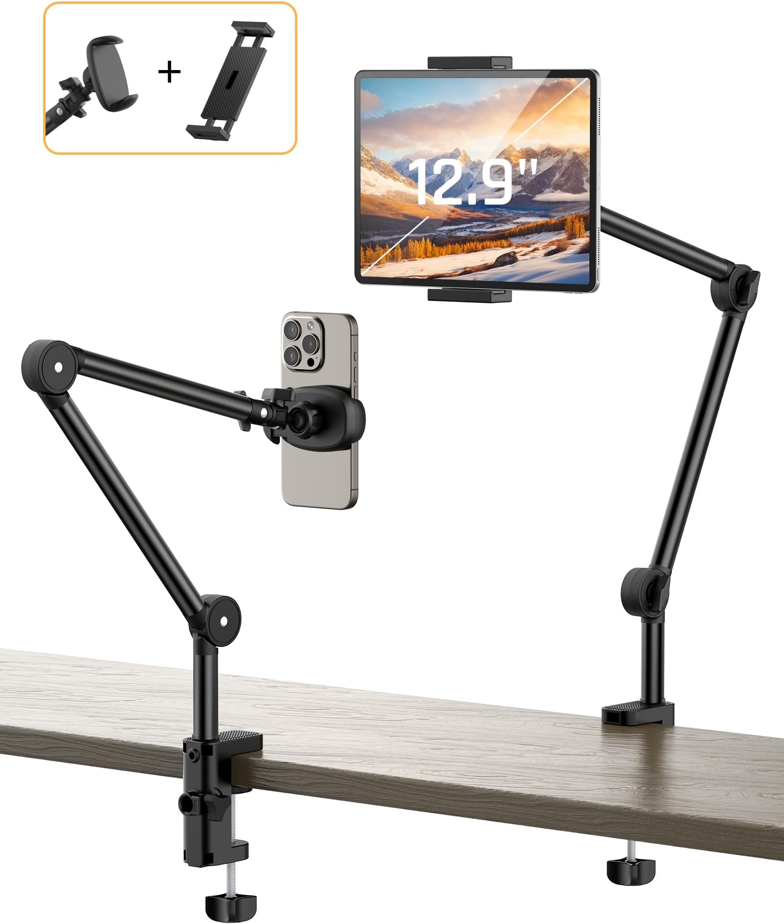 Amazon.com: LISEN Tablet Stand Phone Holder iPad Holder for Desk Mount ...