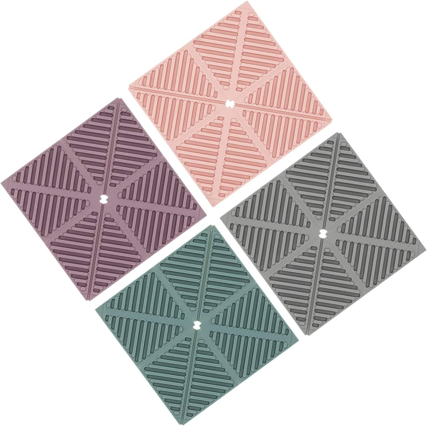 Amazon.com: Karmiir Foldable Silicone Trivet Mats 4 Pack - 6.5" x 6.5 ...