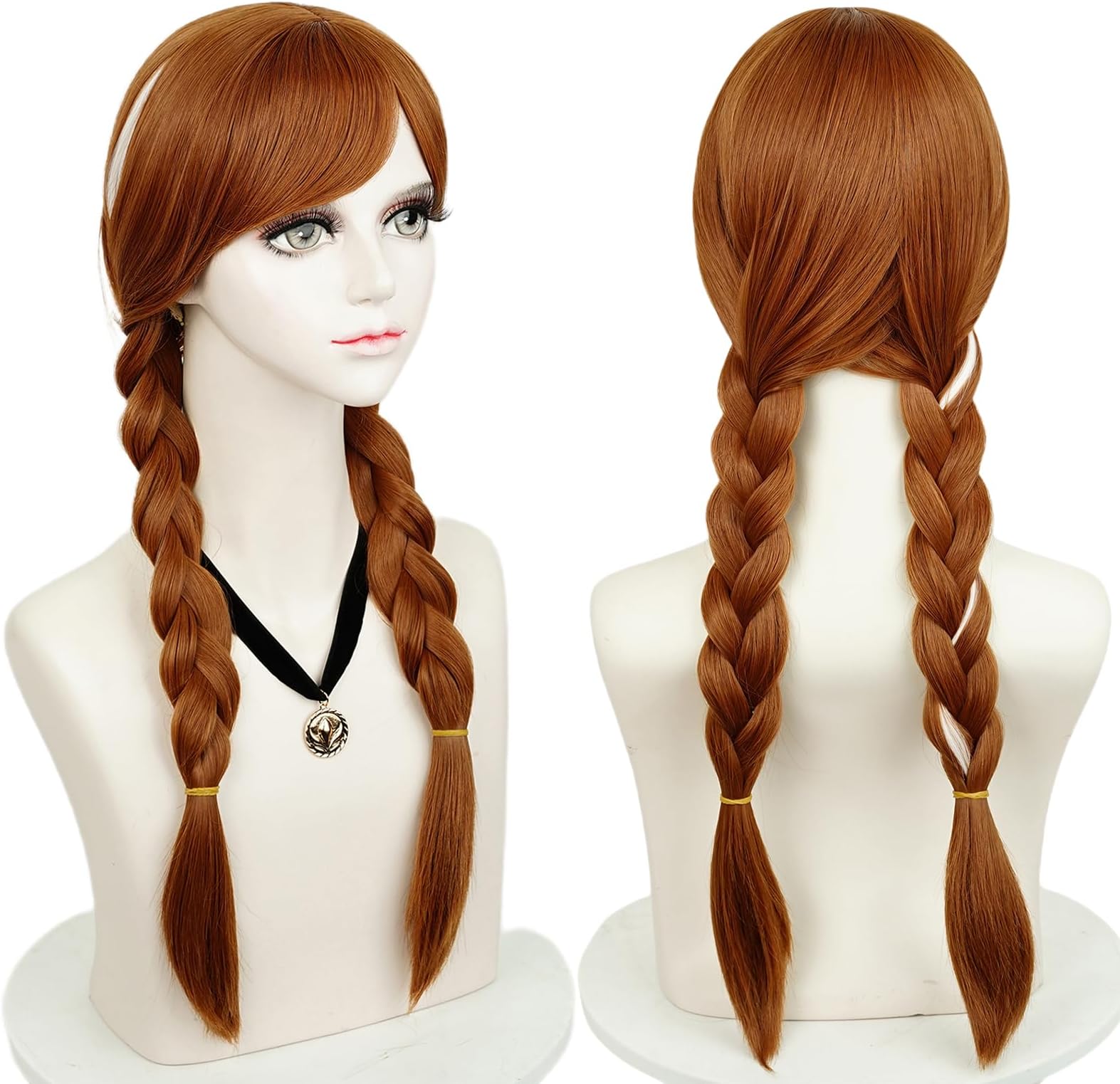 Amazon.com: morvally Women’s Light Brown Synthetic Hair Wigs with Two ...