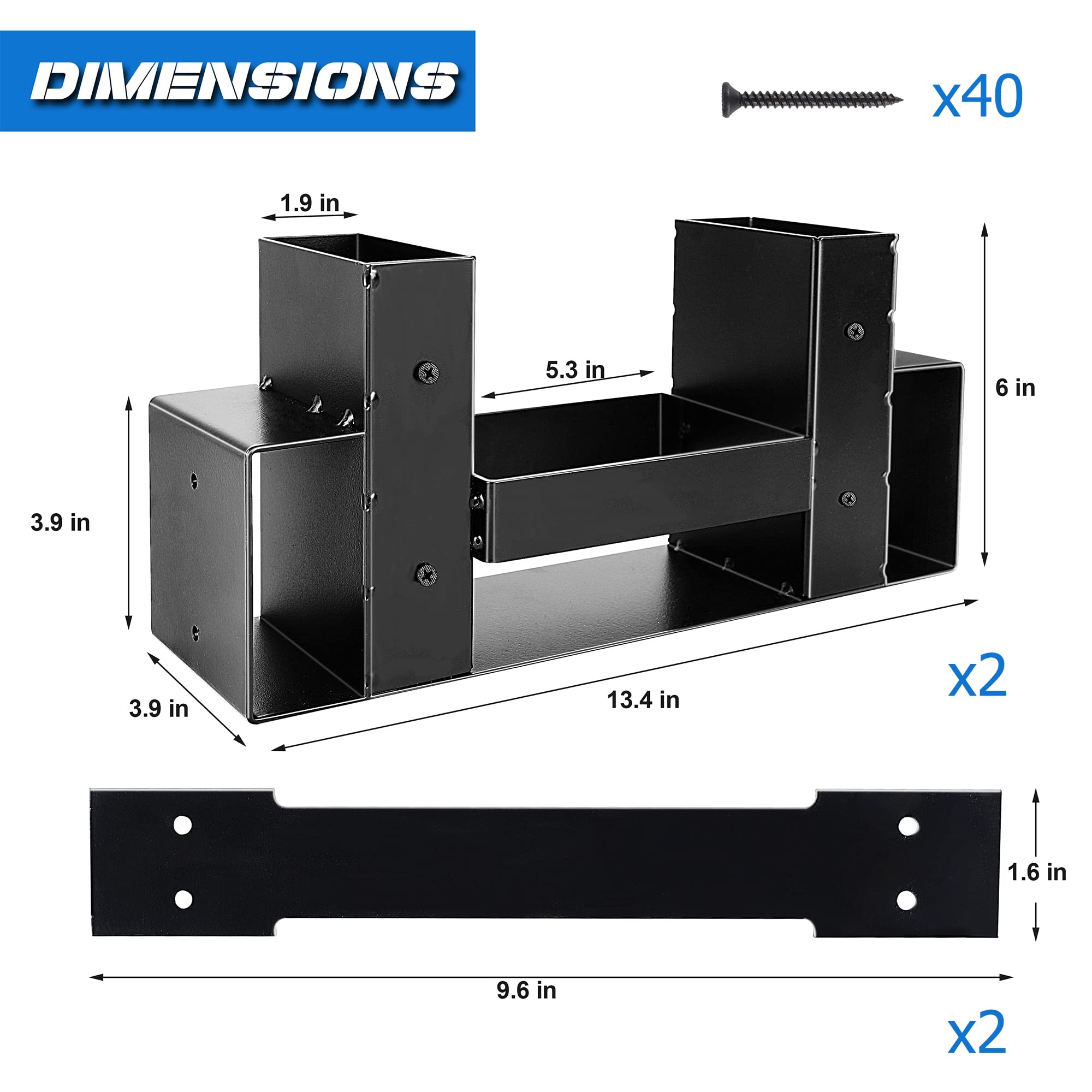 Lulu Home Firewood Rack Kit, 2 Pack Log Storage Rack Brackets with Flat ...