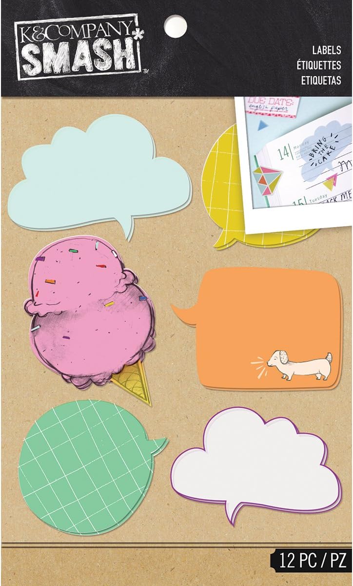 Amazon.com: K&Company 30-685802 Smash Word Bubble Label Stickers ...