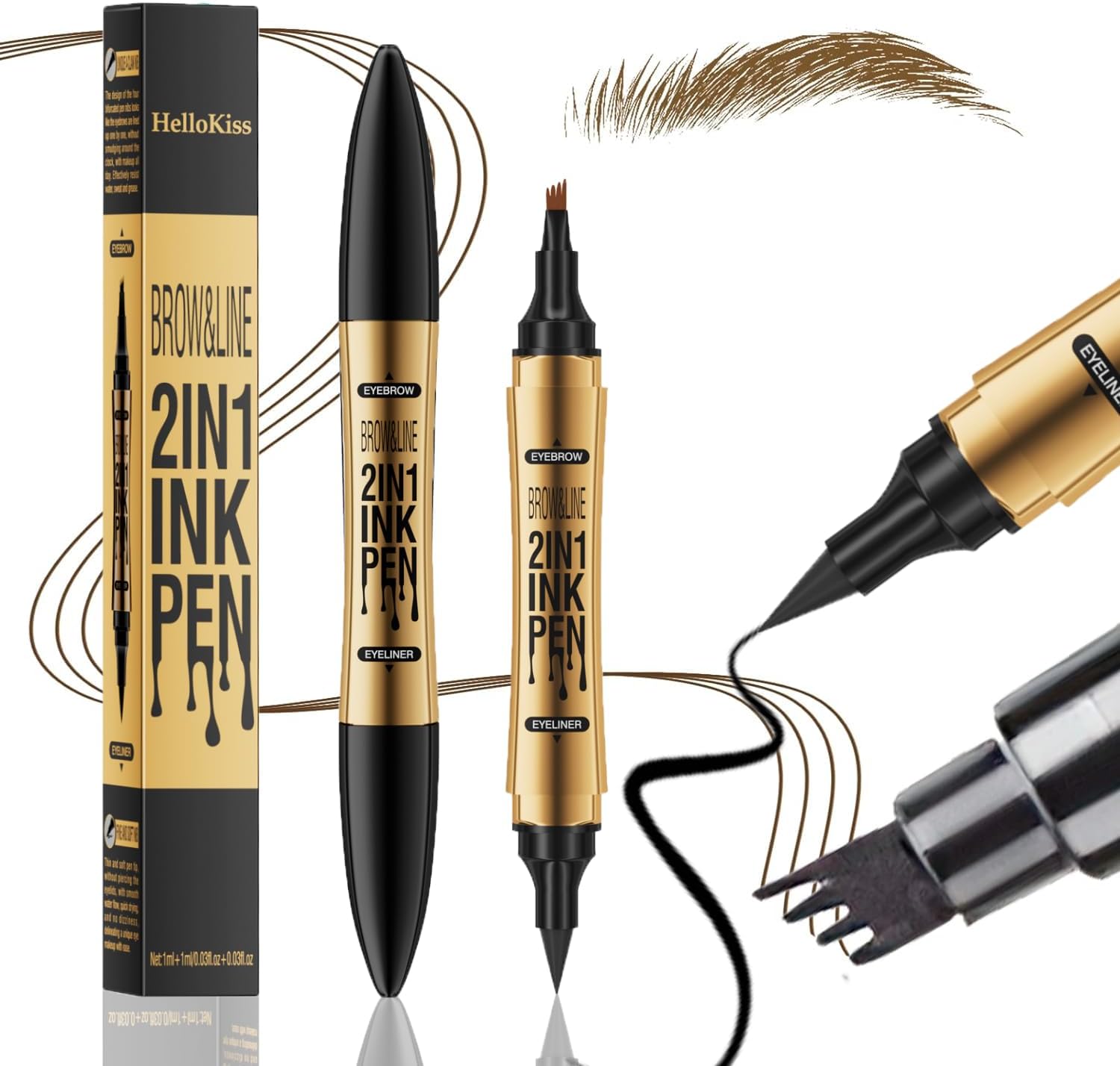 2024 New Double Ended Magic Eyebrow Pen, Microblading Eyebrow Pen with ...