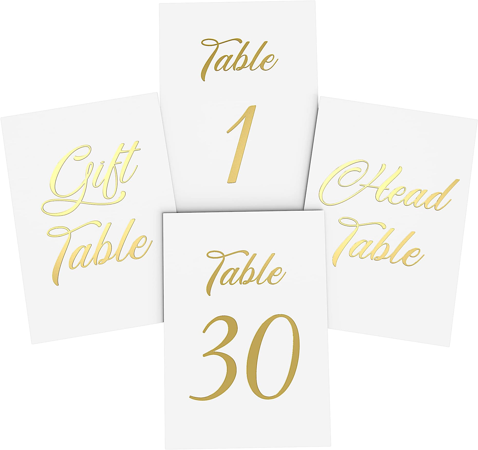Amazon.com: Black and Gold Table Numbers Cards, Numbered 1-30 and Head ...