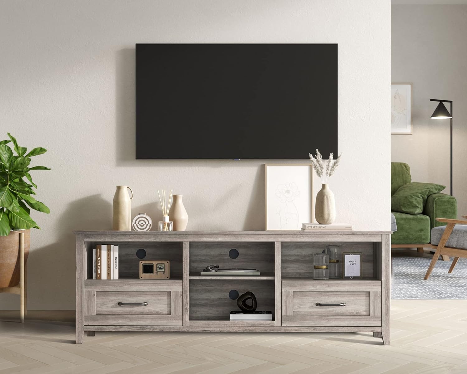 Amazon.com: Modern TV Stand for TVs up to 80", Large Class TV Stand ...