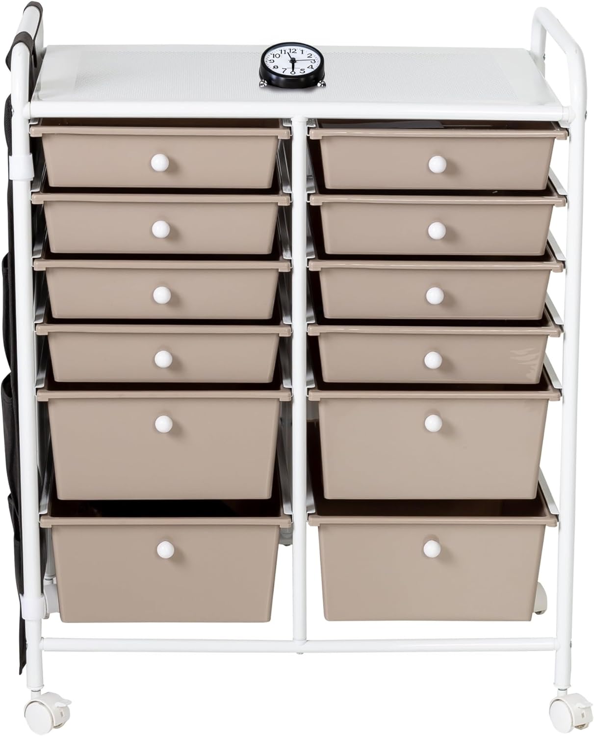 Amazon.com: 12-Drawer Metal Rolling Storage Cart with Side Pockets ...