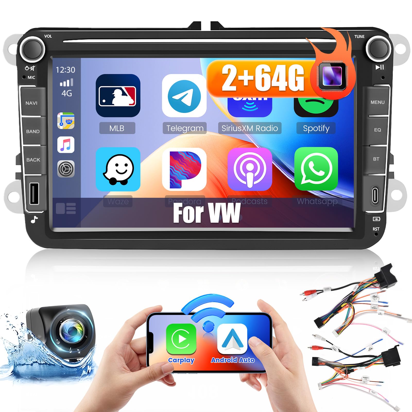Amazon.com: Android Car Stereo for VW Volkswagen Seat Passat Jetta Golf ...