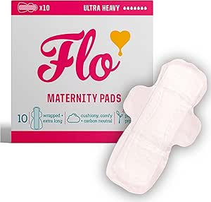 FLO Maternity Pads with Wings, Organic Bamboo Sanitary Towels with ...