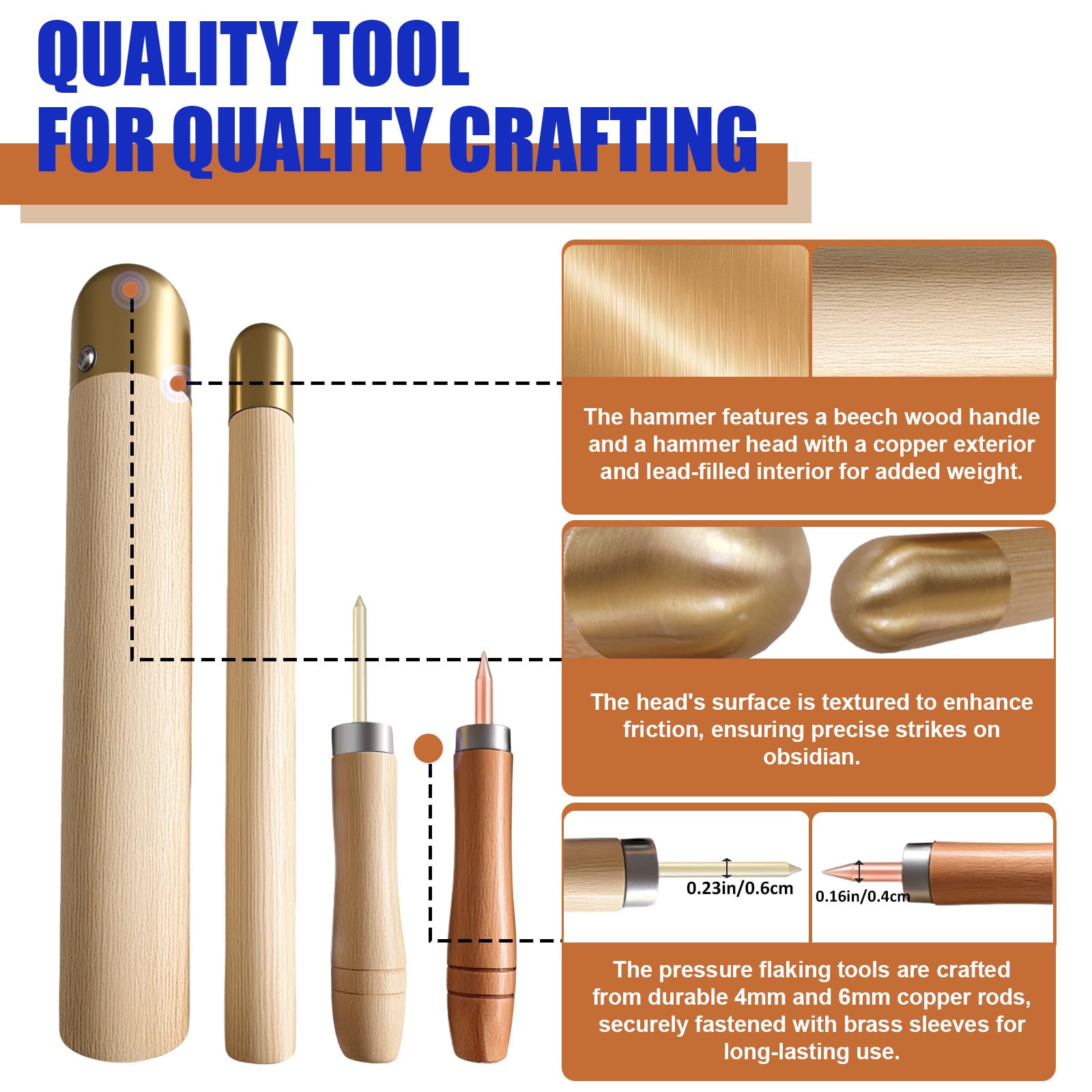 Flint Napping Kit Flint Knapping Kit With Copper Hammer - Complete ...