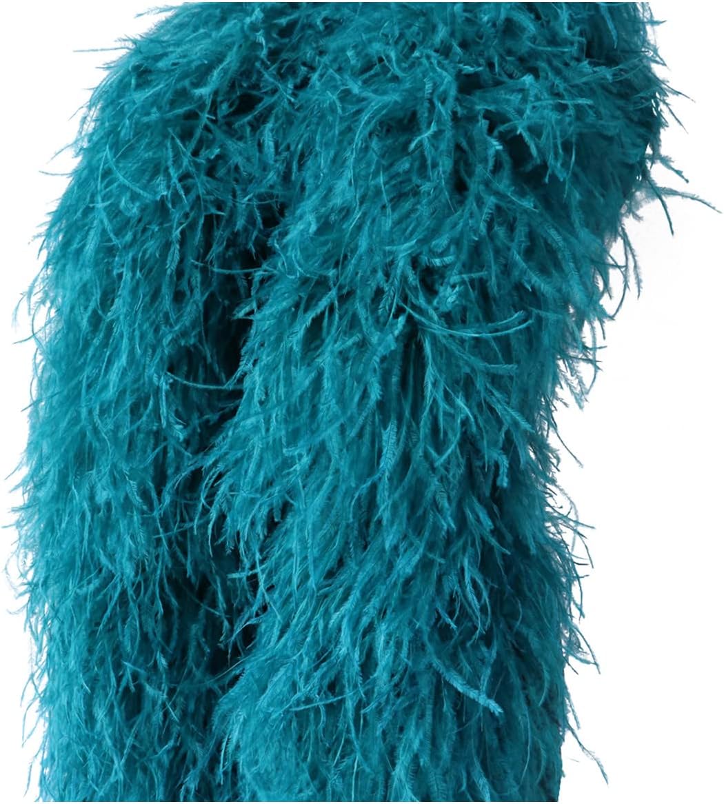 Amazon.com: homeemoh 1 Meter Ostrich Feather Boa 4-Ply Costume Feather ...