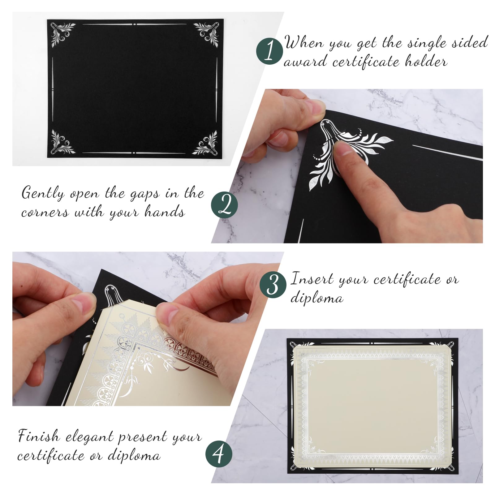 Snapklik.com : Fainne 100 Pcs Certificate Holder Foil Border 8.5 X 11 ...