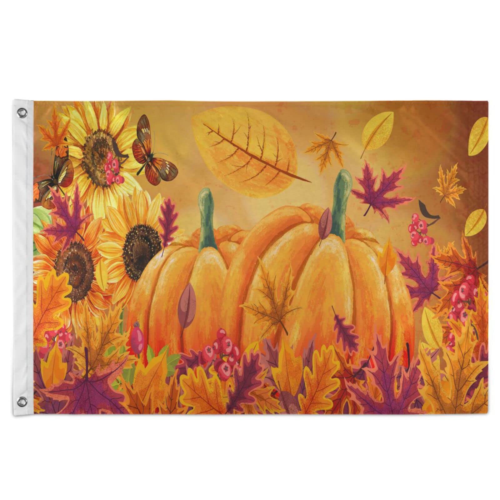 Amazon.com : Fall Pumpkin Sunflowers Flag 3x5 FT with Brass Grommets ...