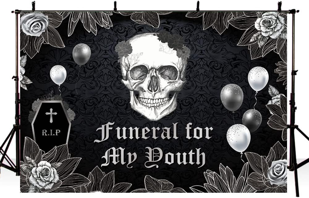 Amazon.com : AIBIIN 7x5ft Funeral for My Youth Backdrop for 30th 40th ...