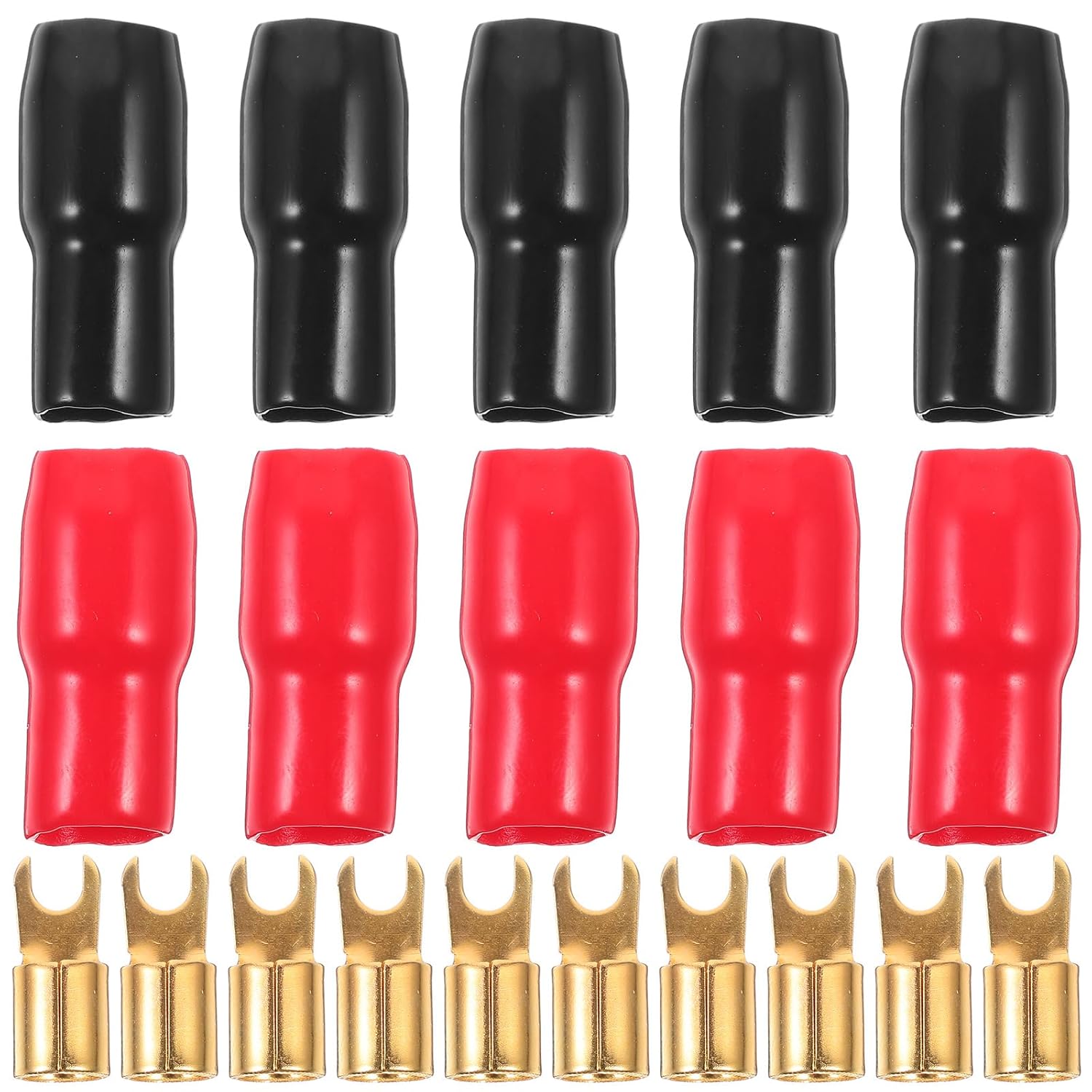 Amazon.com: 5 Pairs Copper Gold Plated 4 Gauge Strip Spade Terminal ...