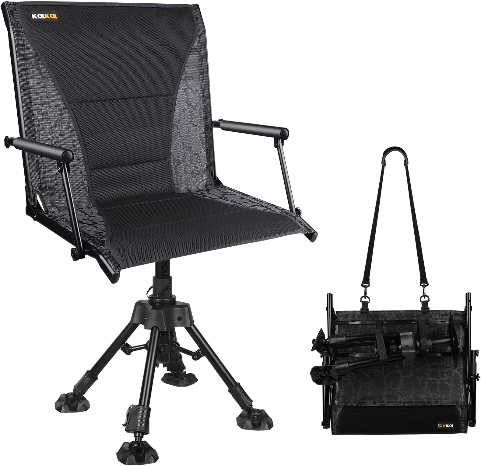 Amazon.com: Tangkula Hunting Chair, 360 Degree Silent Swivel Blind ...